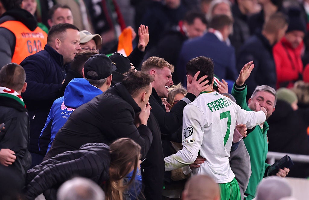 Last-gasp Parrott hat-trick earns Ireland World Cup play-off spot