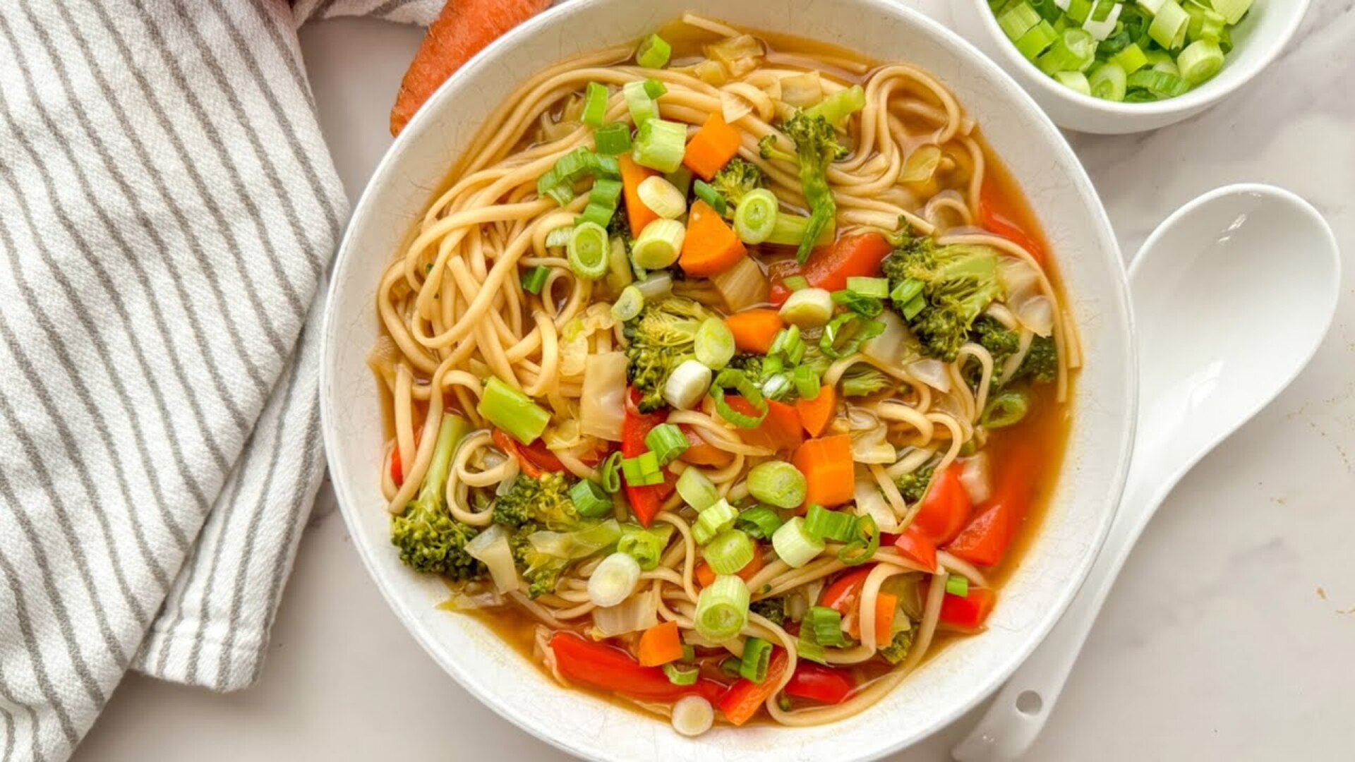 Vegetable Chow Mein Noodle Soup Recipe