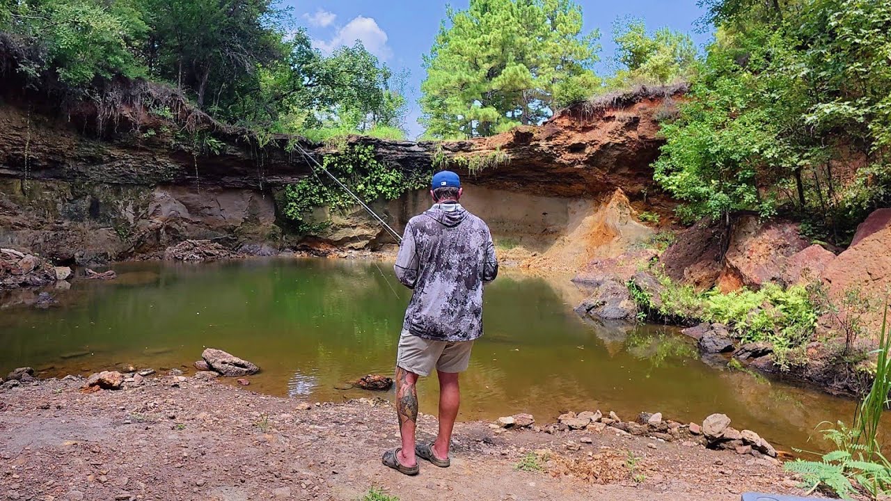 Fishing a dried-up waterfall loaded with fish
