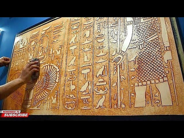 DIY ancient Egyptian relief wall art: Step-by-step hieroglyphic panel ...
