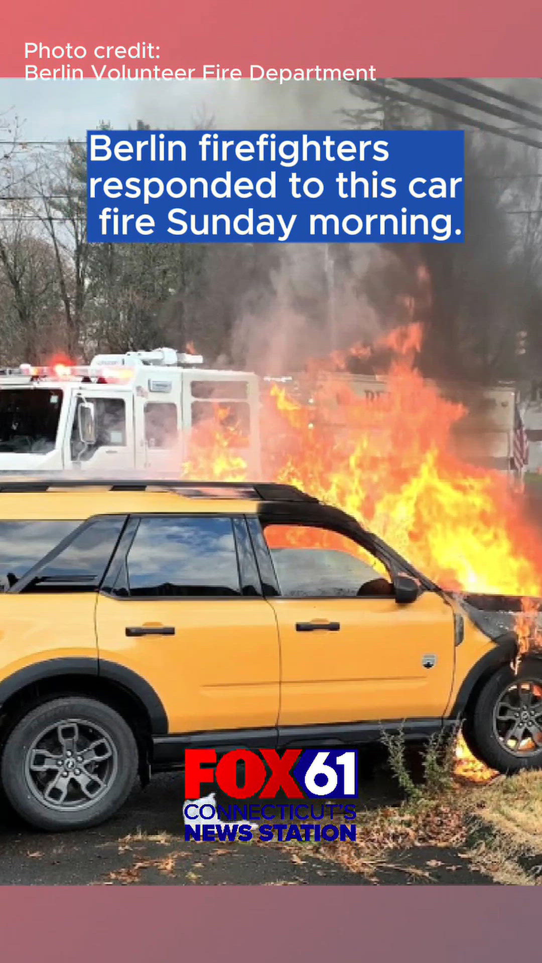 Berlin firefighters respond to car fire on Middletown Road