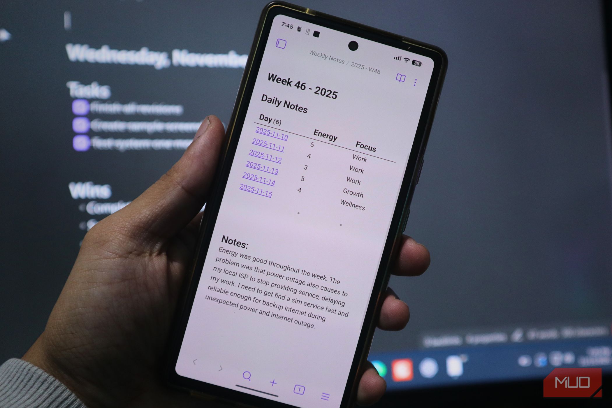 I created one Obsidian template that organizes my entire life