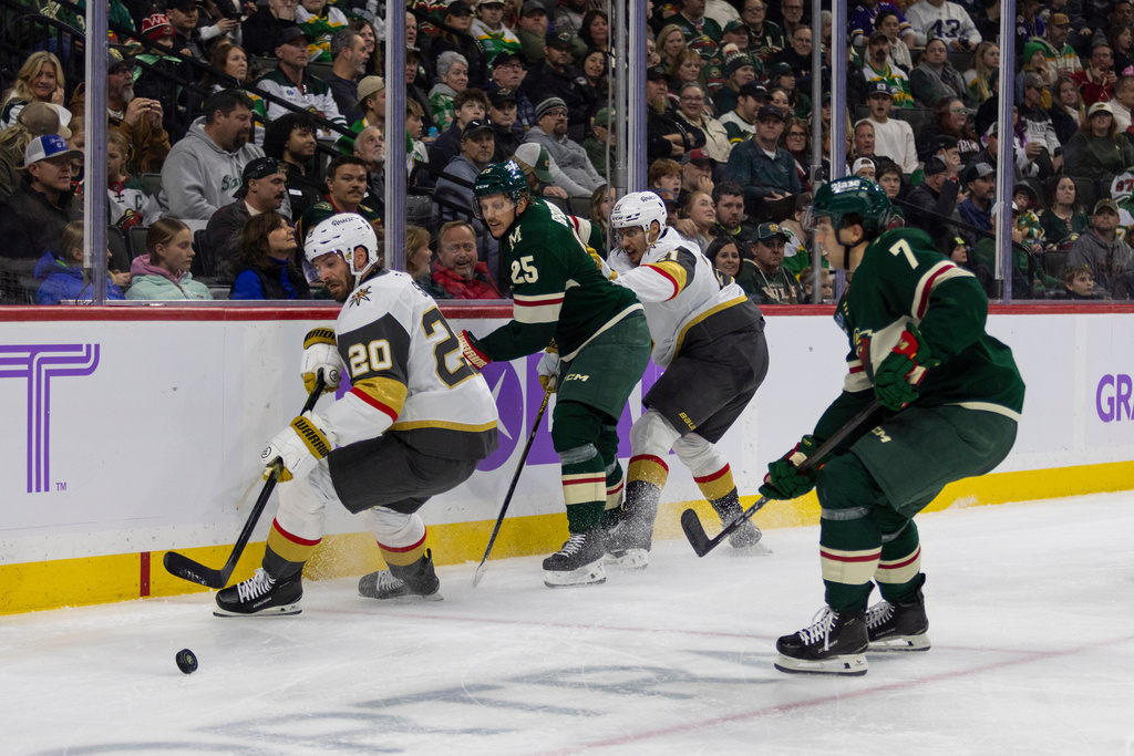 Kaprizov scores on late OT power play to left Wild past Golden Knights, 3-2
