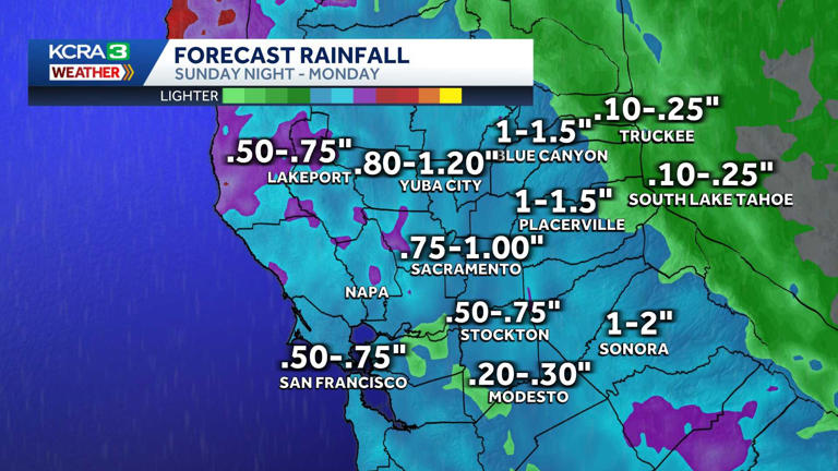Northern California rain and snow forecast: Tracking 2 systems Saturday ...