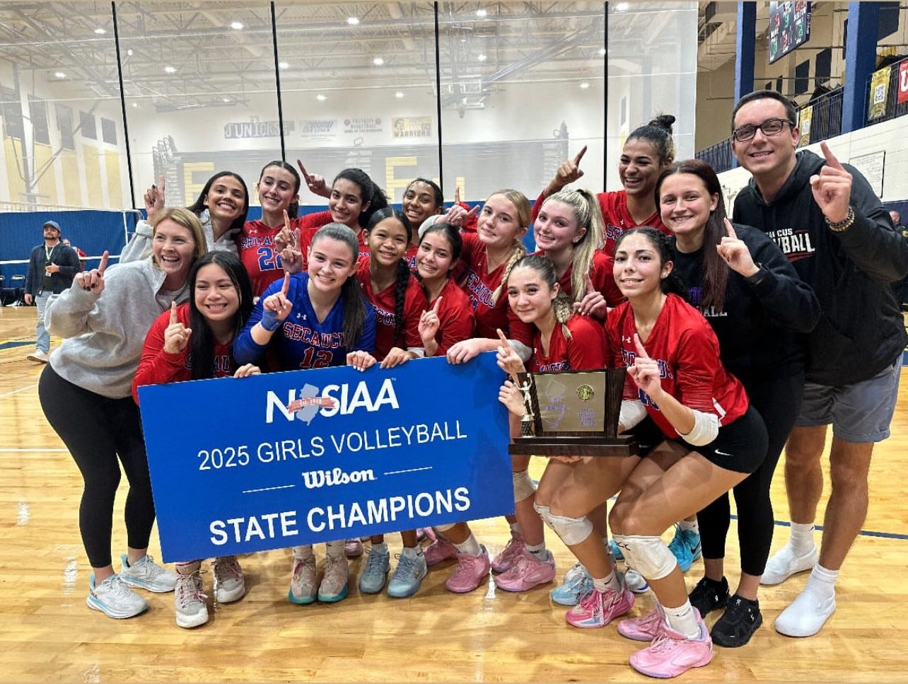 Secaucus girls volleyball roars past Raritan to win record 20th state ...