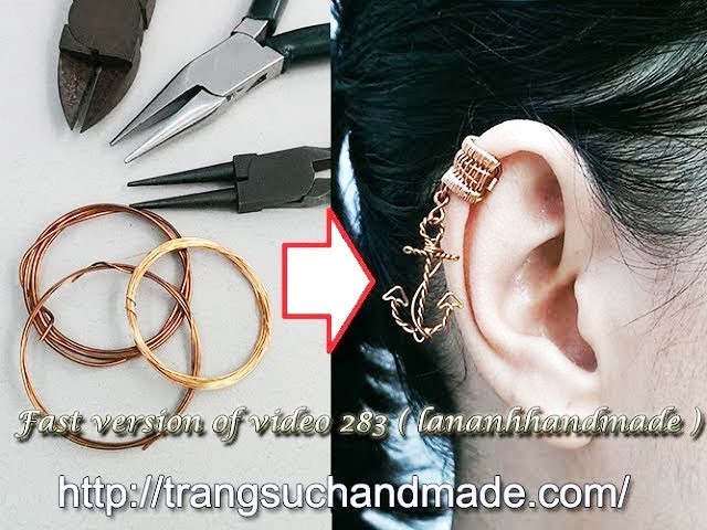Anchor ear cuff from copper wire (fast version) 282