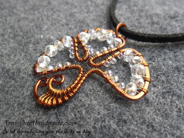 Ginkgo leaves pendants - How to make wire jewelry 125