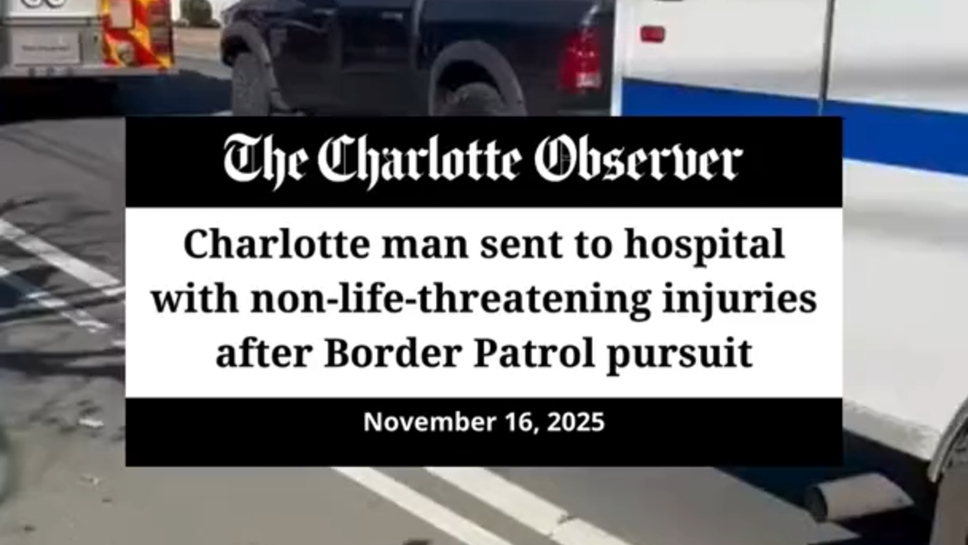 Charlotte man sent to hospital after Border Patrol pursuit