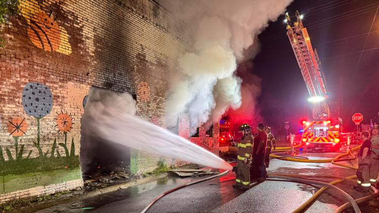 Clarksville Fire Department battles fire at old ice plant