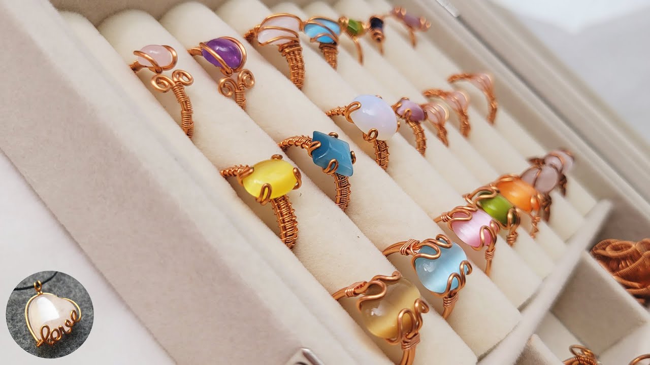 7 simple rings with small cabochons #jewelry #simple #ring @LanAnhHandmade