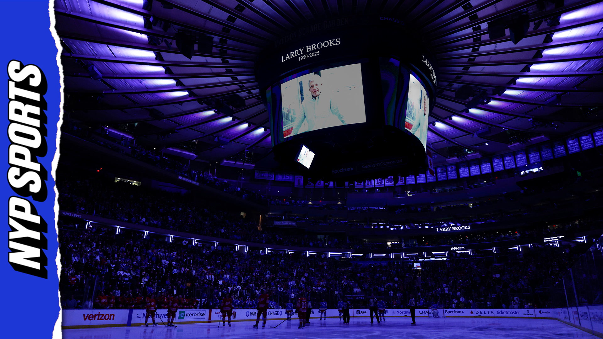 A moment of silence was held by the Rangers in tribute to our Larry Brooks