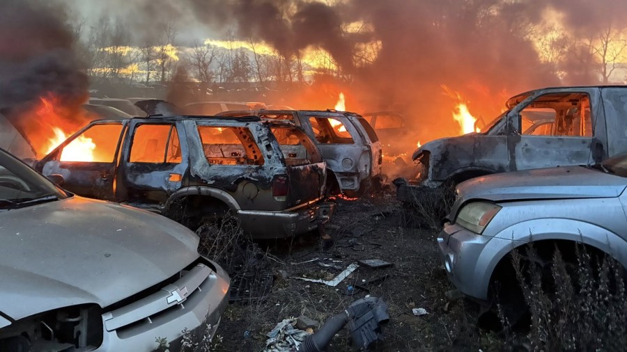 PHOTOS: Firefighters respond to scrapyard fire