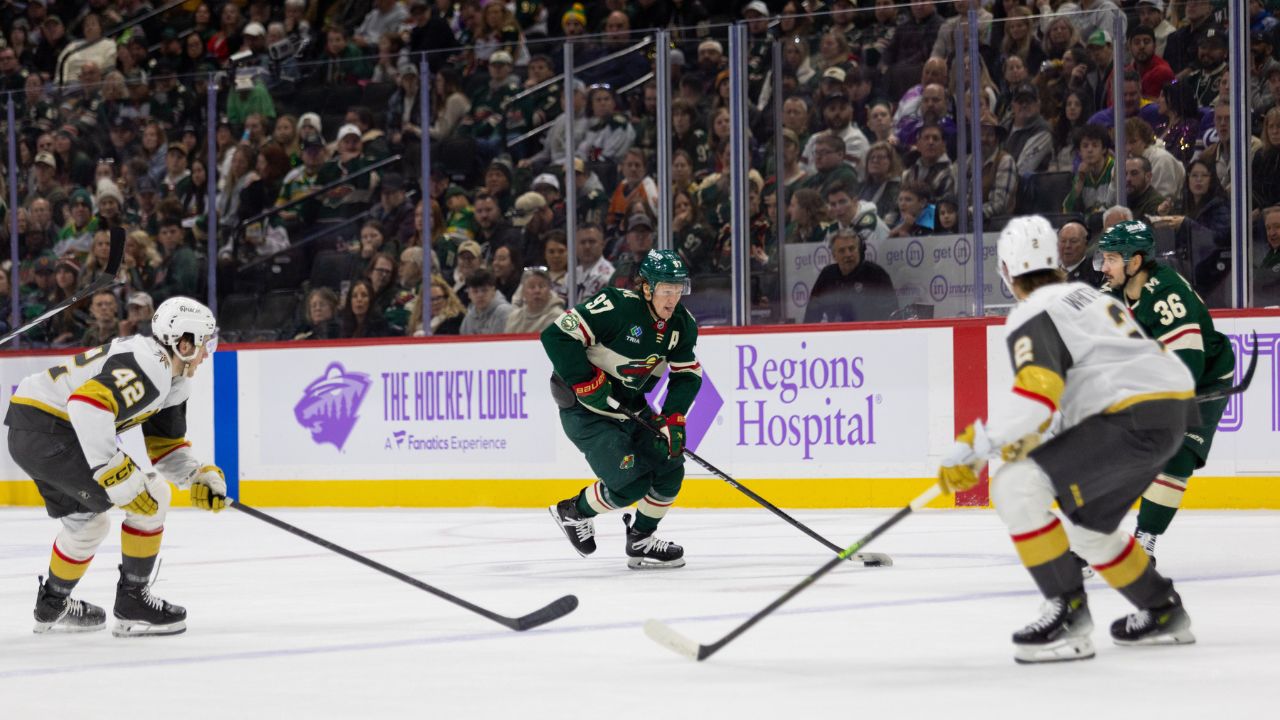 Kaprizov scores on late OT power play to lift Wild past Golden Knights