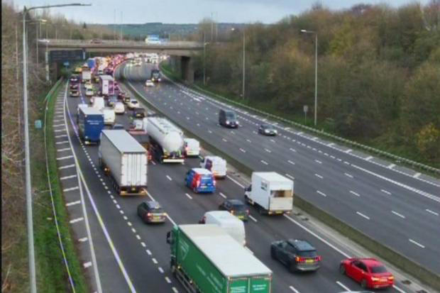 Delays on the M606 after rush hour crash near major roundabout