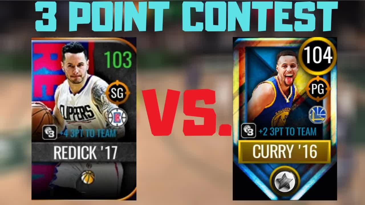3 point contest: 104 Steph Curry vs 103 JJ Redick in NBA Live Mobile 20!