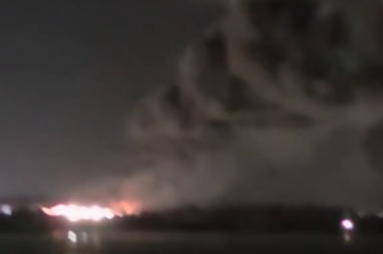 Watch: Major fire at Little Island warehouse as 'explosions' heard from ...