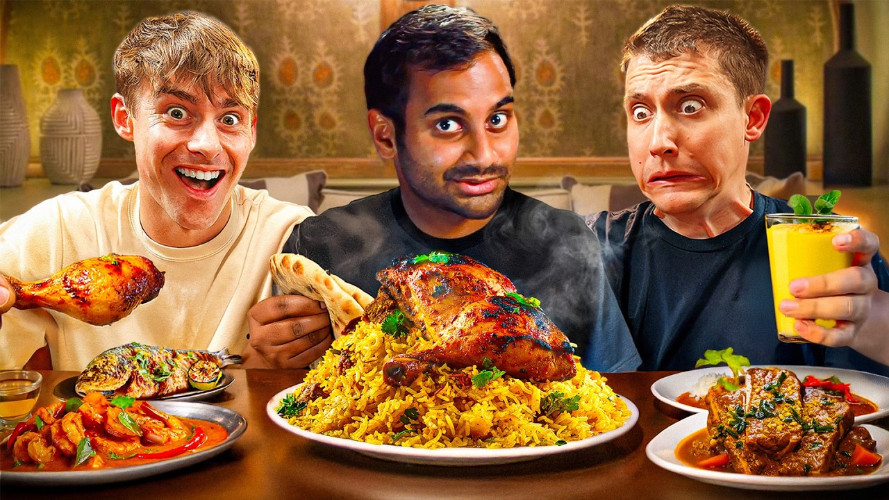 Brits try REAL Indian Comfort Food! ft. Aziz Ansari!