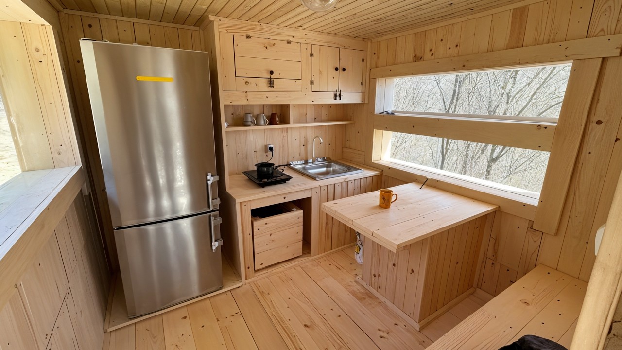 House in the forest. Made a mini kitchen in the house