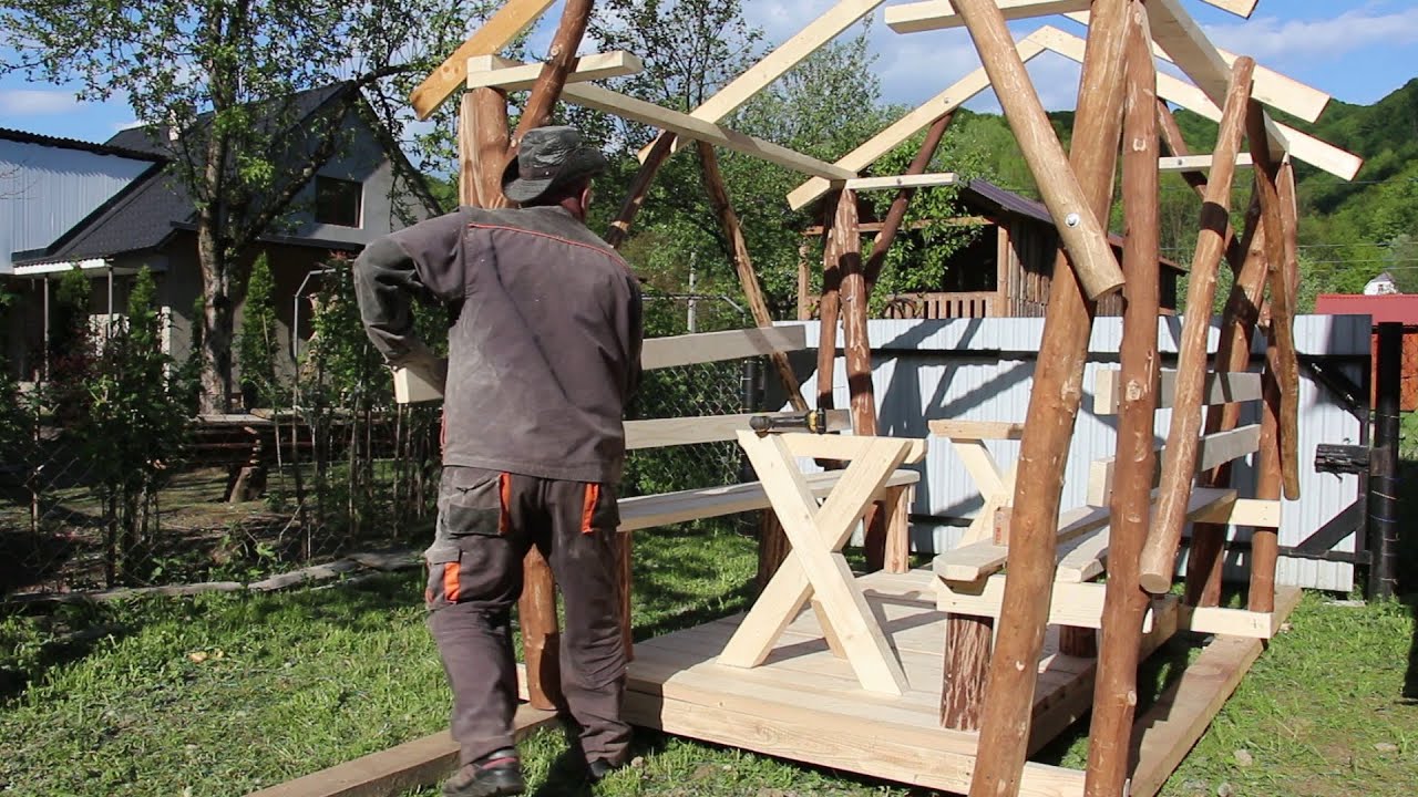 I am building a gazebo and a swing with my own hands. Detailed video of ...