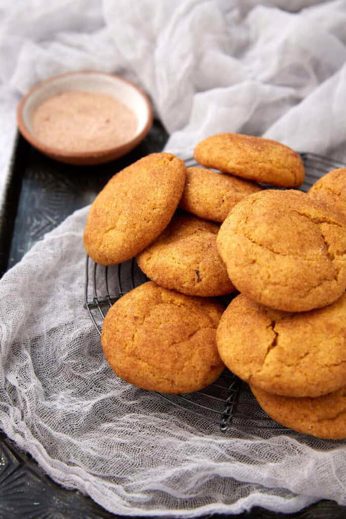 Cozy Pumpkin Snickerdoodles with Cinnamon-Sugar Crackle