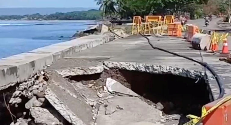 DPWH project in Santa Catalina, Negros Oriental crumbles to storm surge