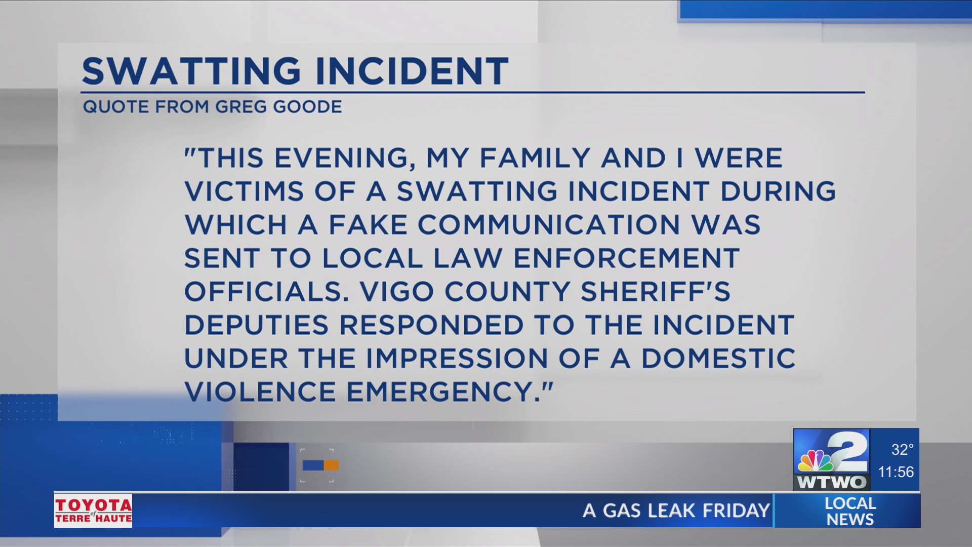Ind. State Sen victim of ‘swatting’ incident