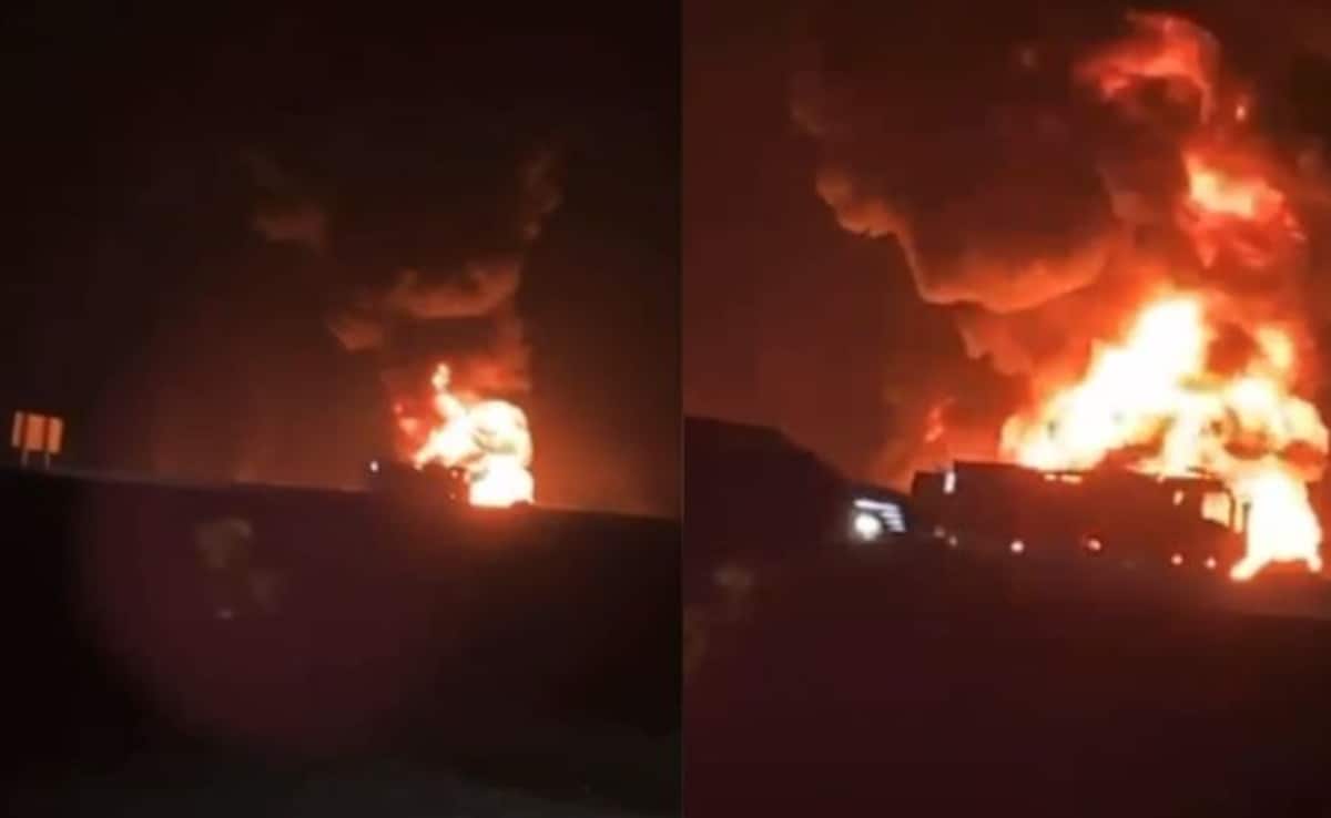 Video Shows Massive Fire After Bus-Tanker Collision Kills 42 Indians In ...