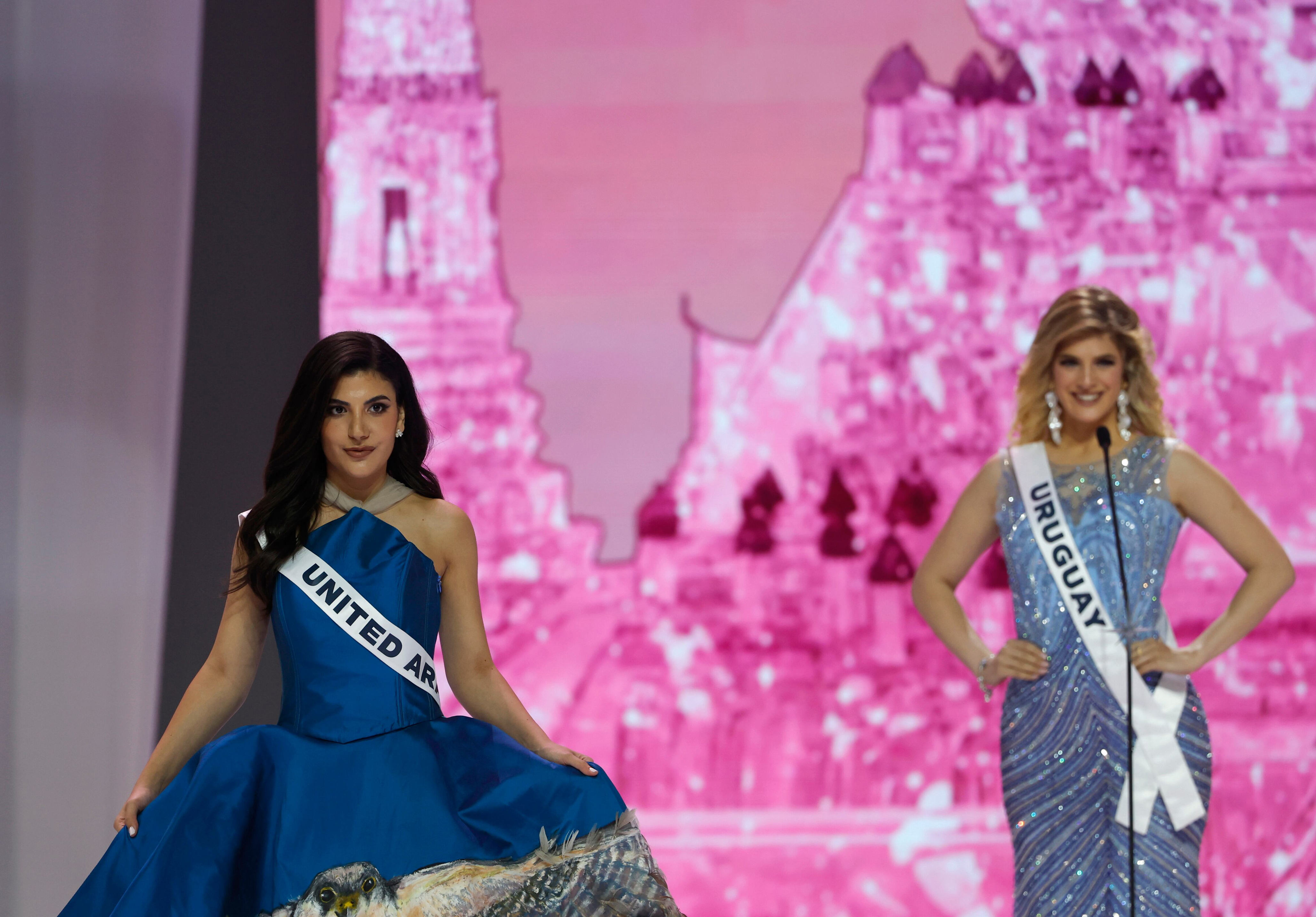 Falcons and an Emirati thobe at Miss Universe: How Mariam Mohamed is representing the UAE