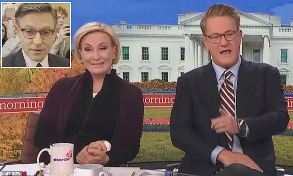 Morning Joe host swears live on air while criticizing Mike Johnson