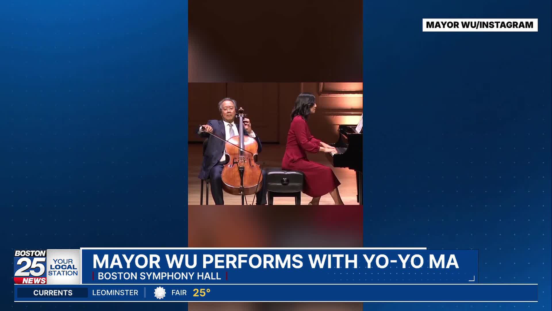 Watch: Boston Mayor Wu performs alongside famed cellist Yo-Yo Ma at ...