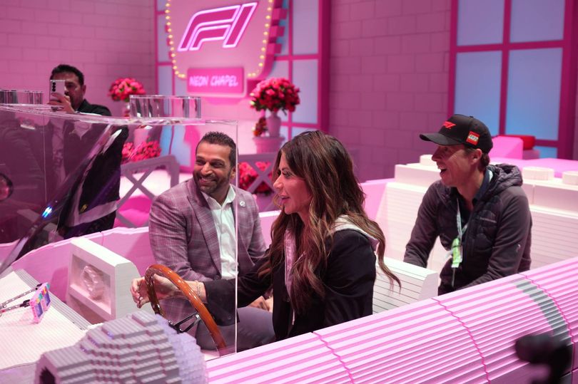 Kash Patel and Kristi Noem take a joyride in life-size pink Lego ...