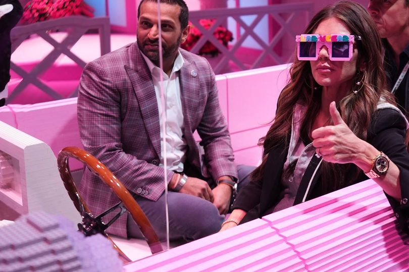 Kash Patel and Kristi Noem take a joyride in life-size pink Lego ...