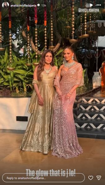 Jennifer Lopez dazzles in Manish Malhotra sari at Netra Mantena’s ...