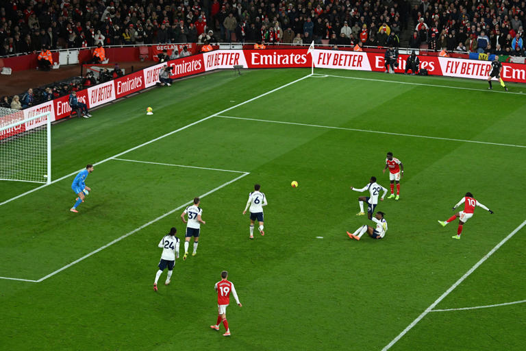 Arsenal’s Eze hits north London derby hat-trick against sorry Spurs