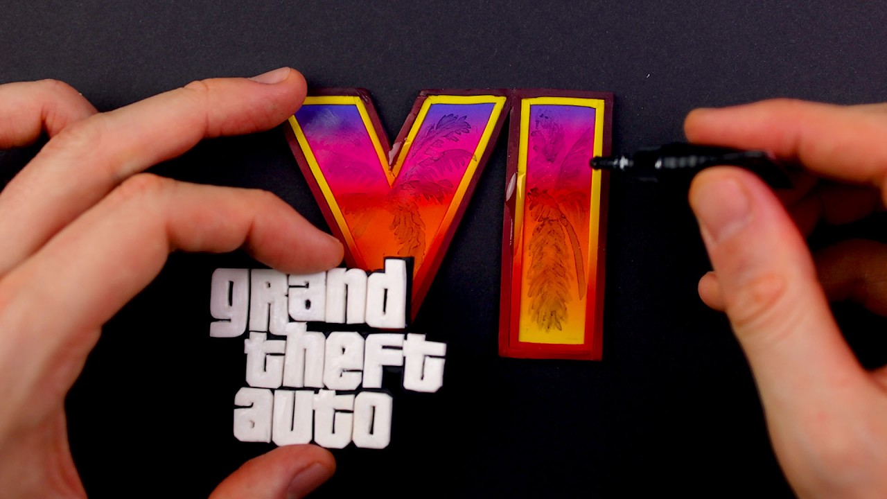 Crafting the GTA 6 logo with clay