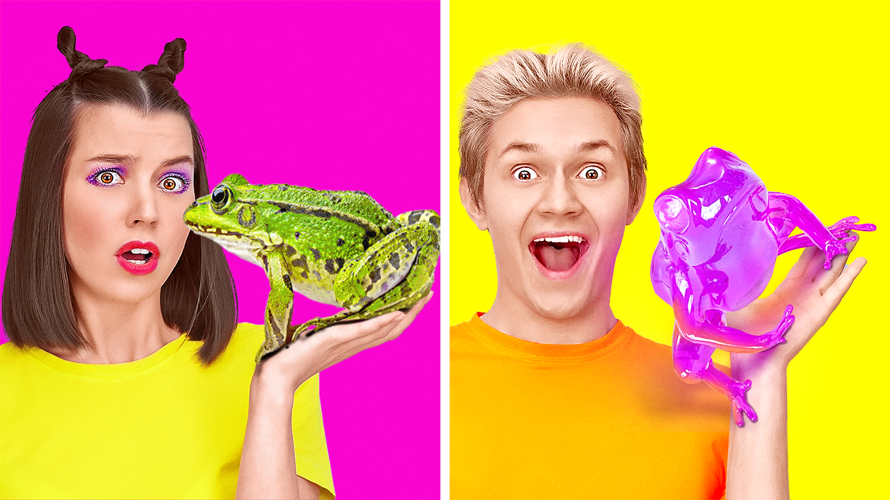 Giant Gummy Food Challenge: Real vs. Candy Delights