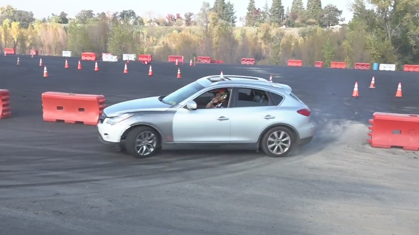 Sacramento skid pad allows drivers to do donuts without threat of arrest