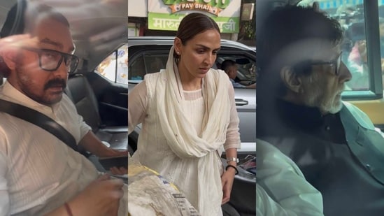 Hema Malini, Esha Deol, Amitabh Bachchan reach crematorium as reports ...