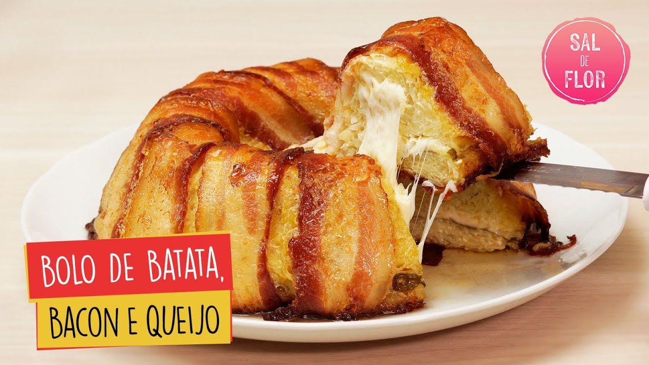 Bolo de batata, queijo e bacon | Sal de flor