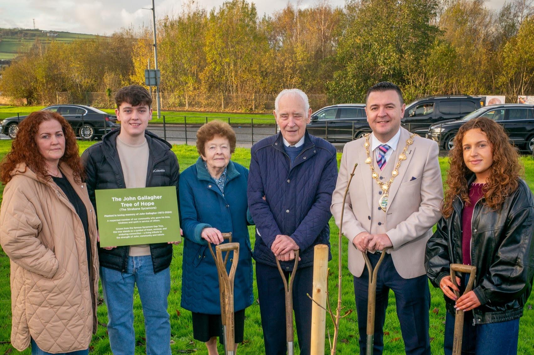 Commemorative ‘Tree of Hope’ planted in Strabane to honour John Gallagher