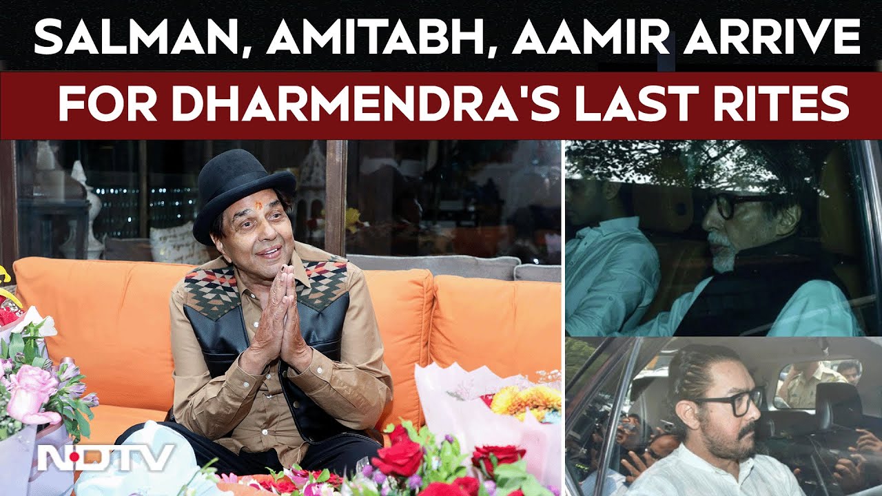 Dharmendra Death | Celebrities Reach Crematorium For Dharmendra's Last ...