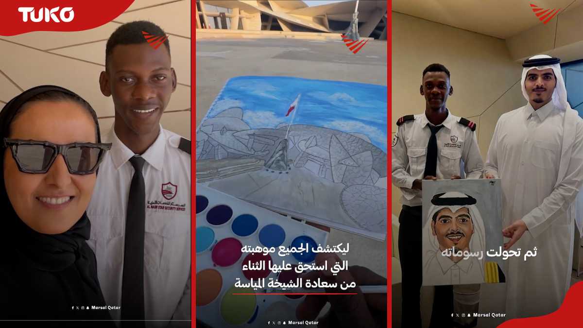 Qatar-based Kenyan security guard-turned-artist wins praise from Al ...
