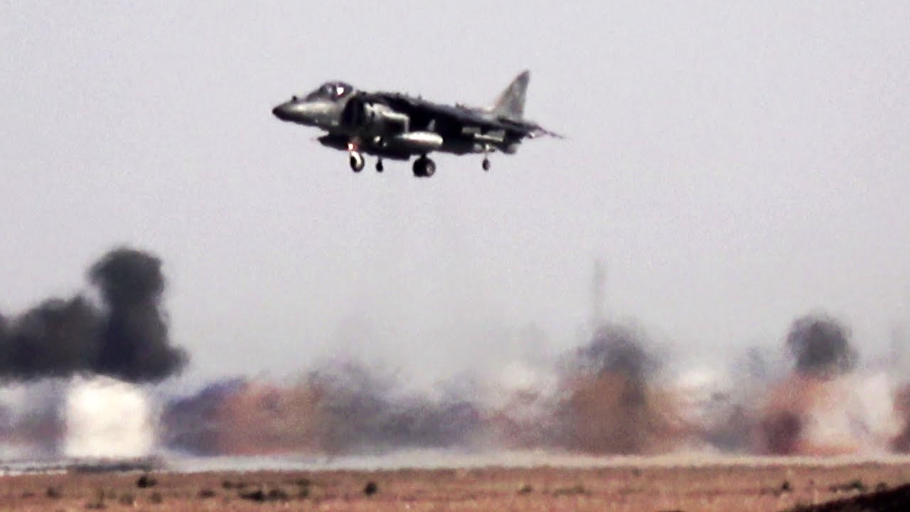 Watch a Harrier Jump Jet Bump Down in a Perfect Vertical Landing