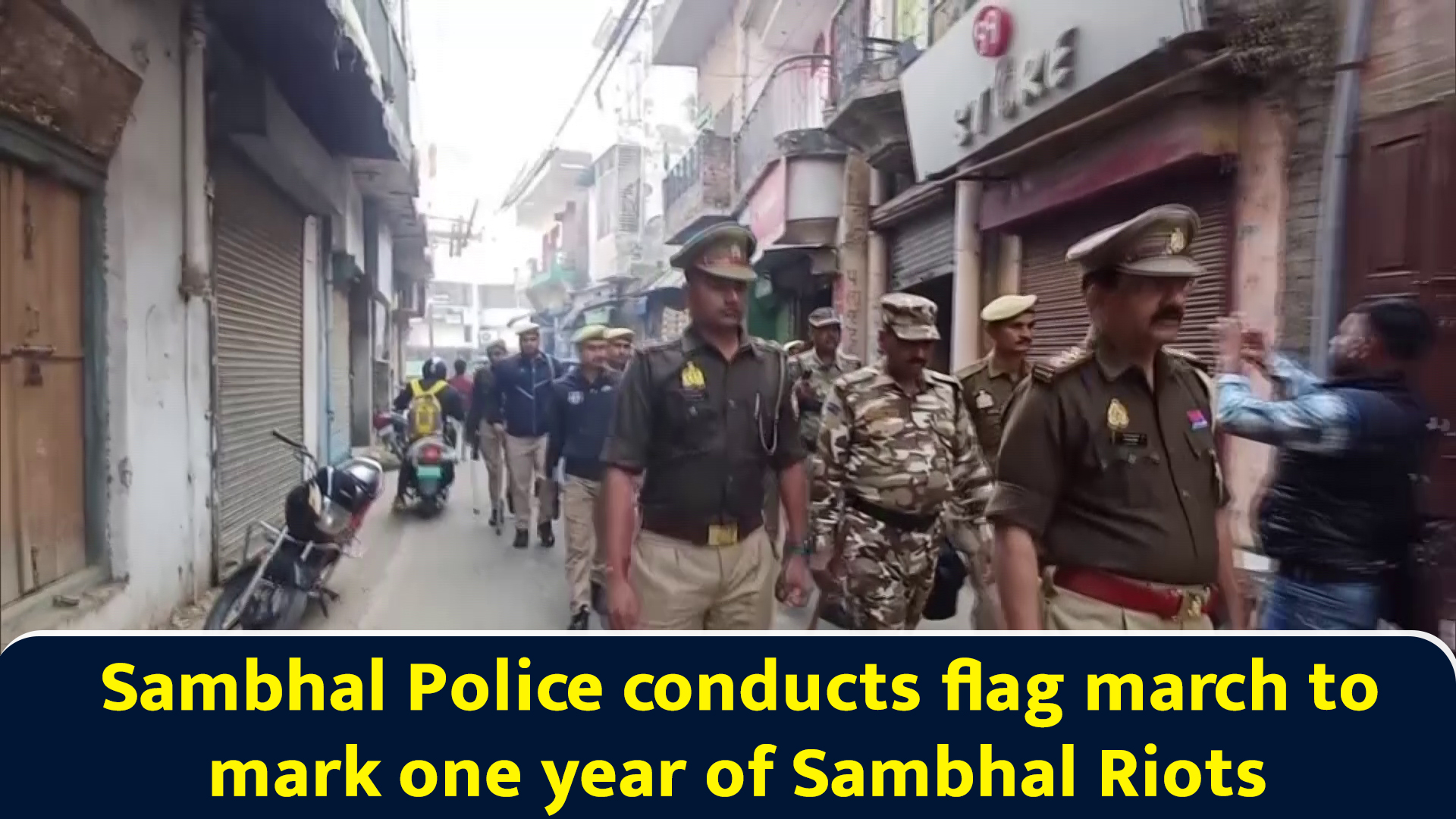 Sambhal Police conducts flag march to mark one year of Sambhal Riots