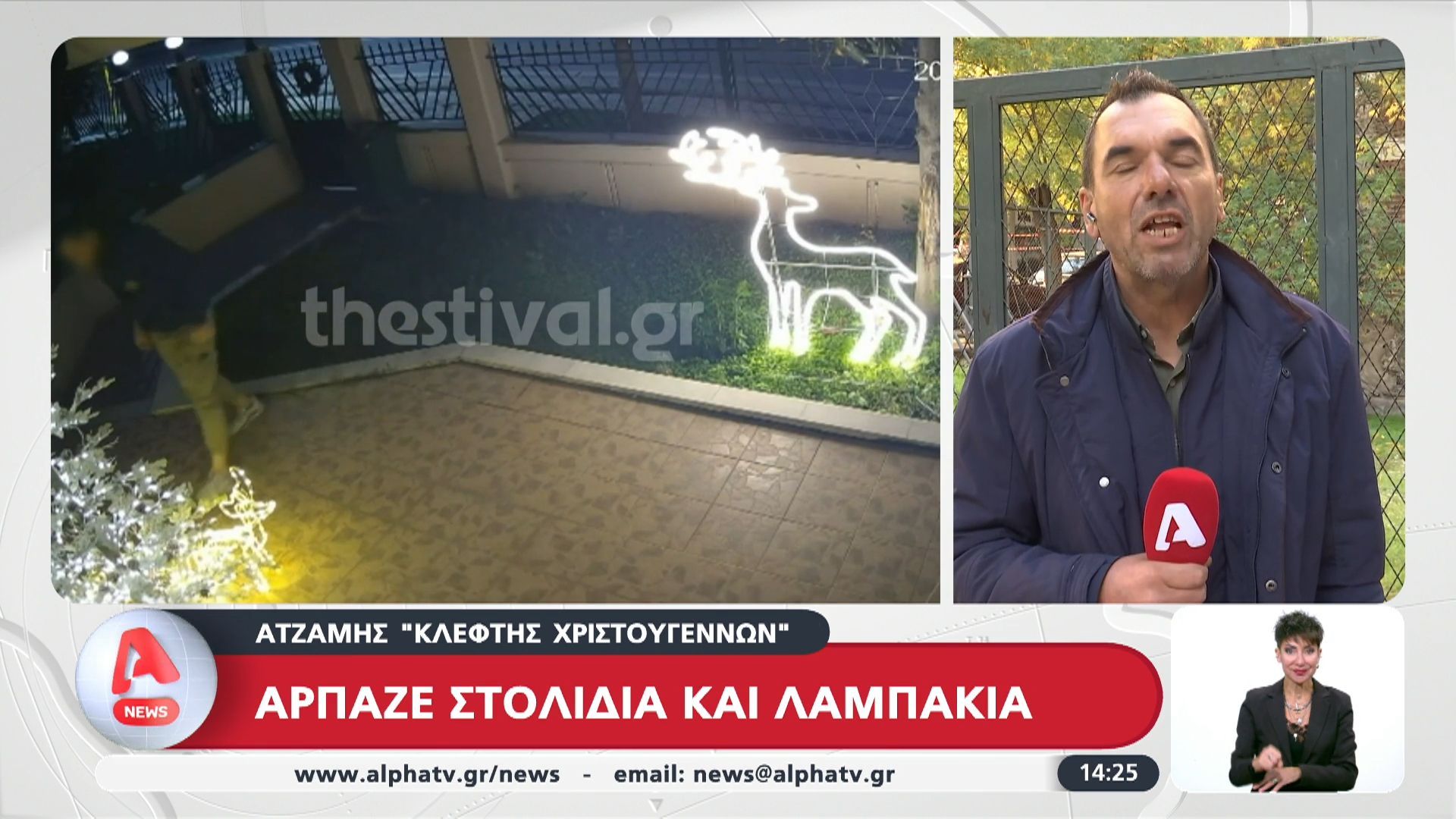 Ατζαμής «κλέφτης Χριστουγέννων» άρπαζε στολίδια και λαμπάκια