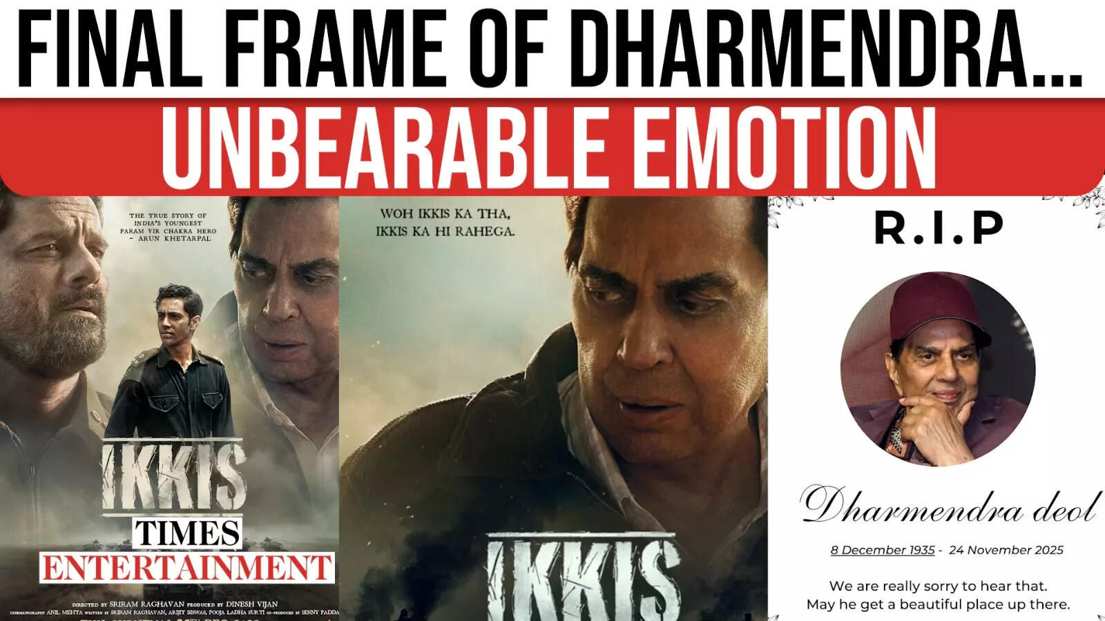 ‘Ikkis’ Makers Pay Heartfelt Tribute To Dharmendra In His Final ...