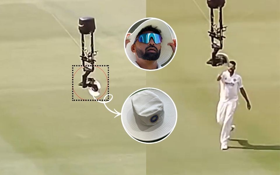 [WATCH] IND vs SA 2025: Mohammad Siraj rests his cap on spidercam while ...