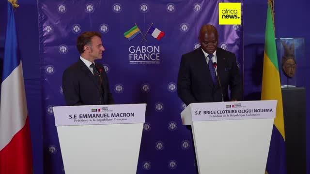 French President Emmanuel Macron continues his African tour in Libreville