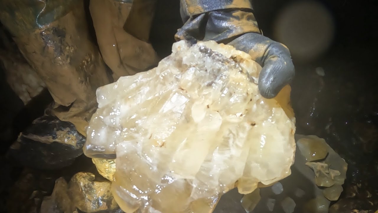 Past The 30 Foot Drop The Camera Captured Crystals Growing From Every Wall