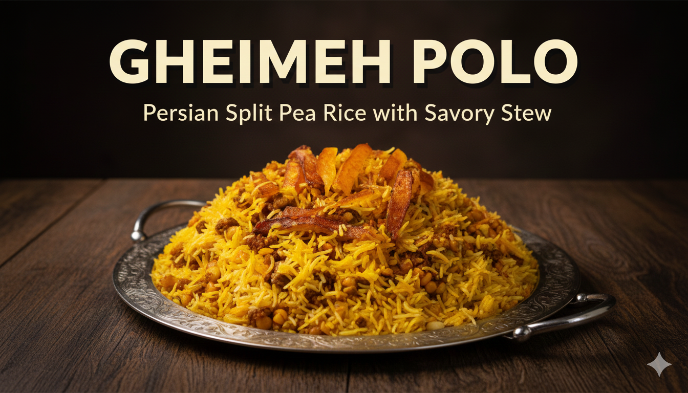 Gheimeh Polo: Persian Split Pea Rice with Savory Stew